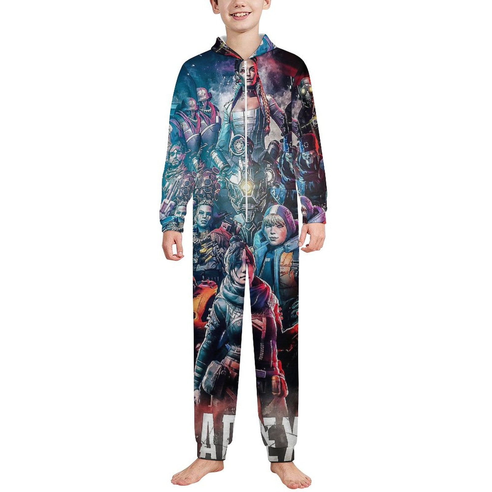 Apex Legends Kids One Piece Pajama Hooded Union Suit PJs Sleepwear for ...