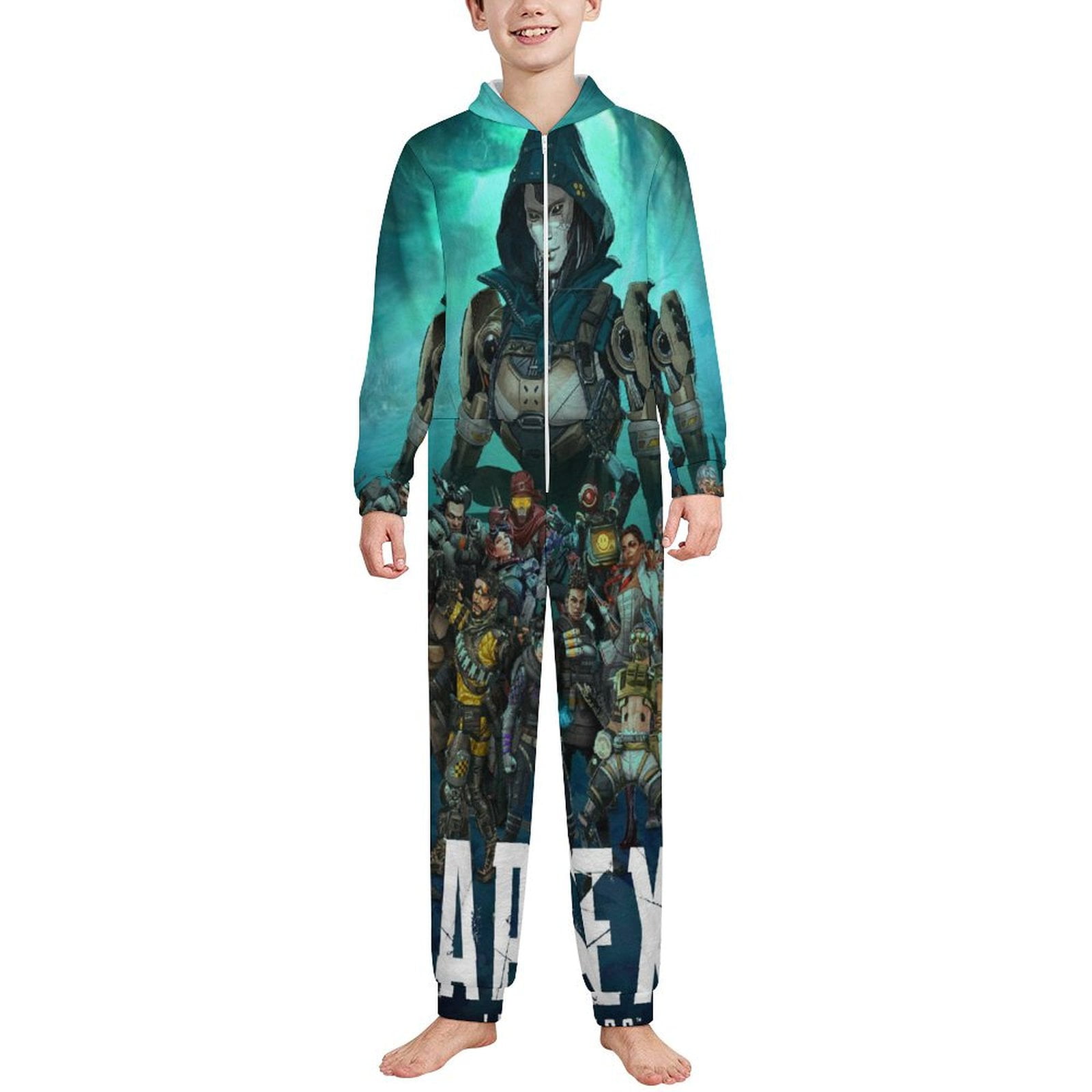 Apex Legends Kids One Piece Pajama Hooded Union Suit PJs Sleepwear for ...