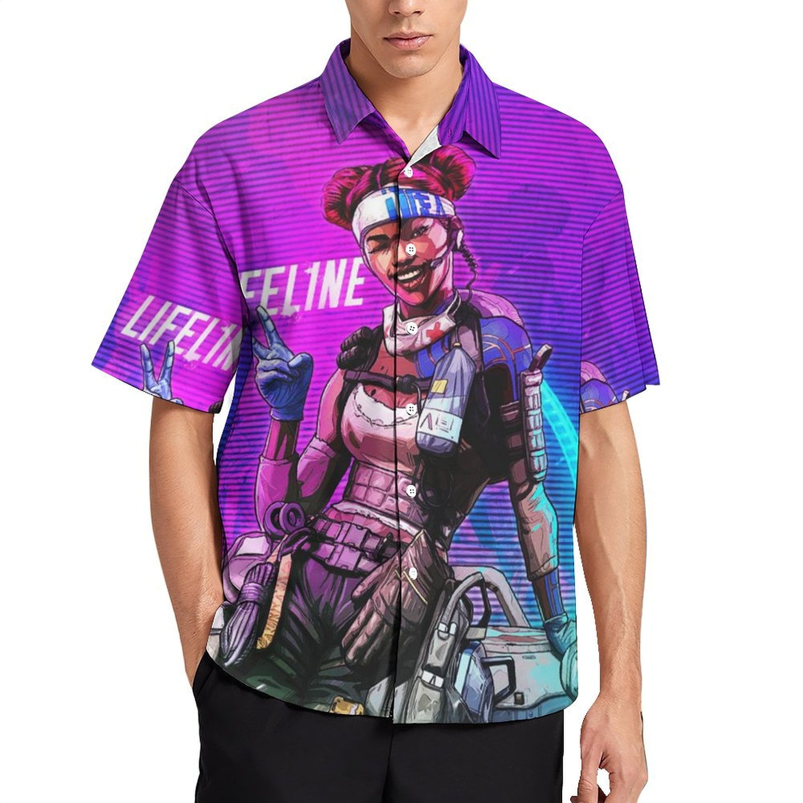 Apex Legends Lifeline Casual Short Sleeve Shirt Lapel Collar Shirt ...