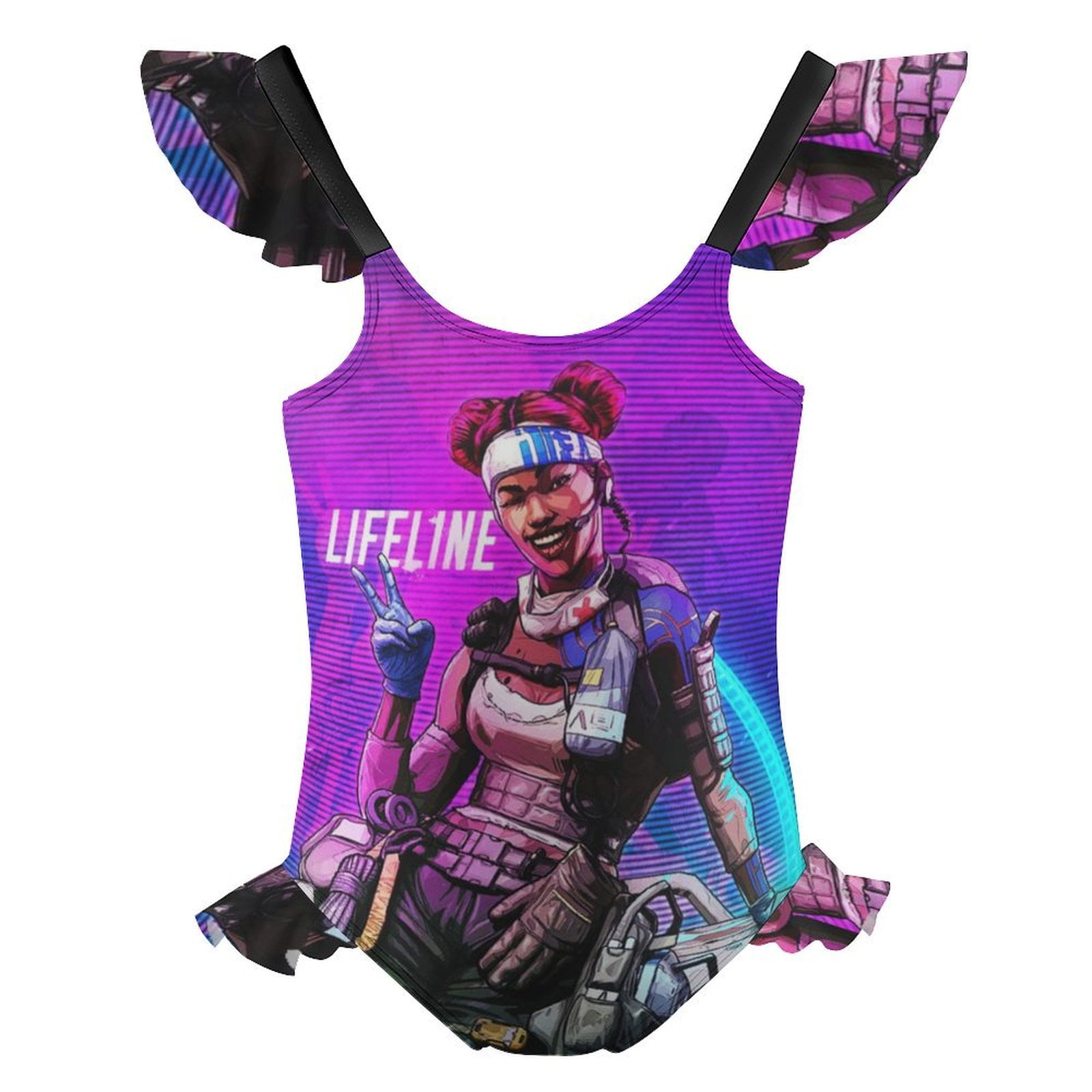 Apex Legends Lifeline Girls Swimsuit Ruffle One-piece Beachwear Kids ...