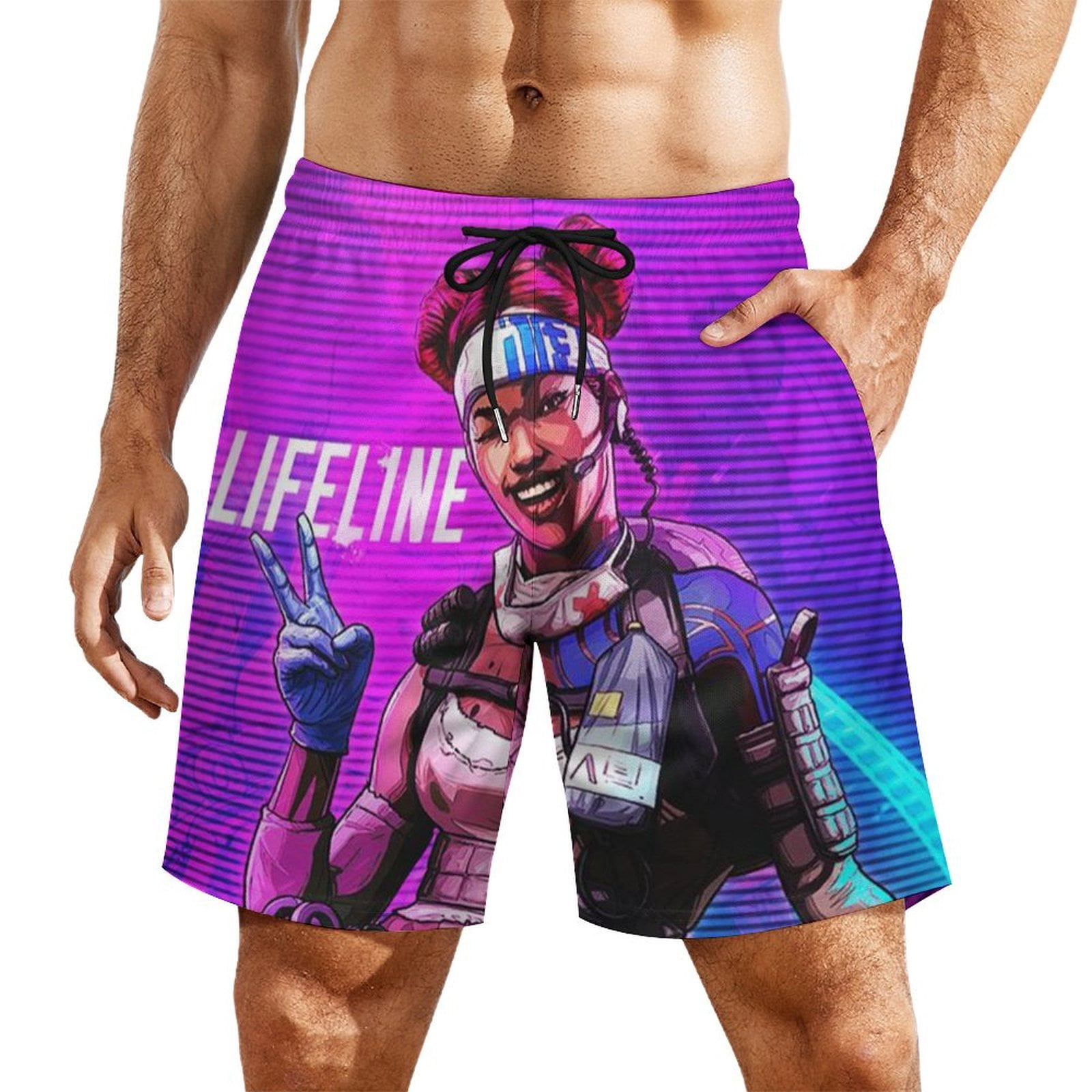 Apex Legends Lifeline Mens Swim Trunks with Compression Liner Board ...