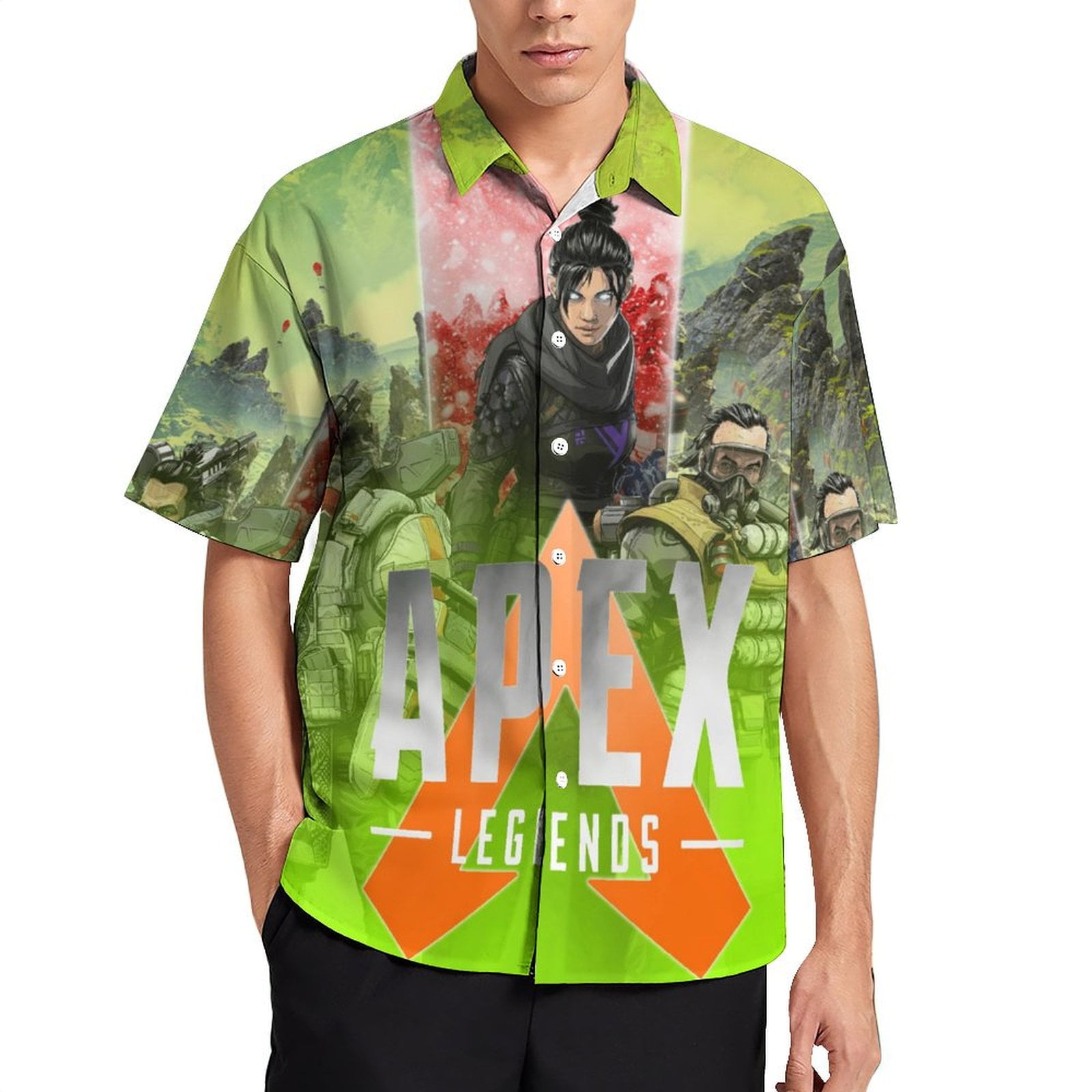 Apex Legends Mens Hawaiian Shirt Summer Casual Short Sleeve Button Down ...