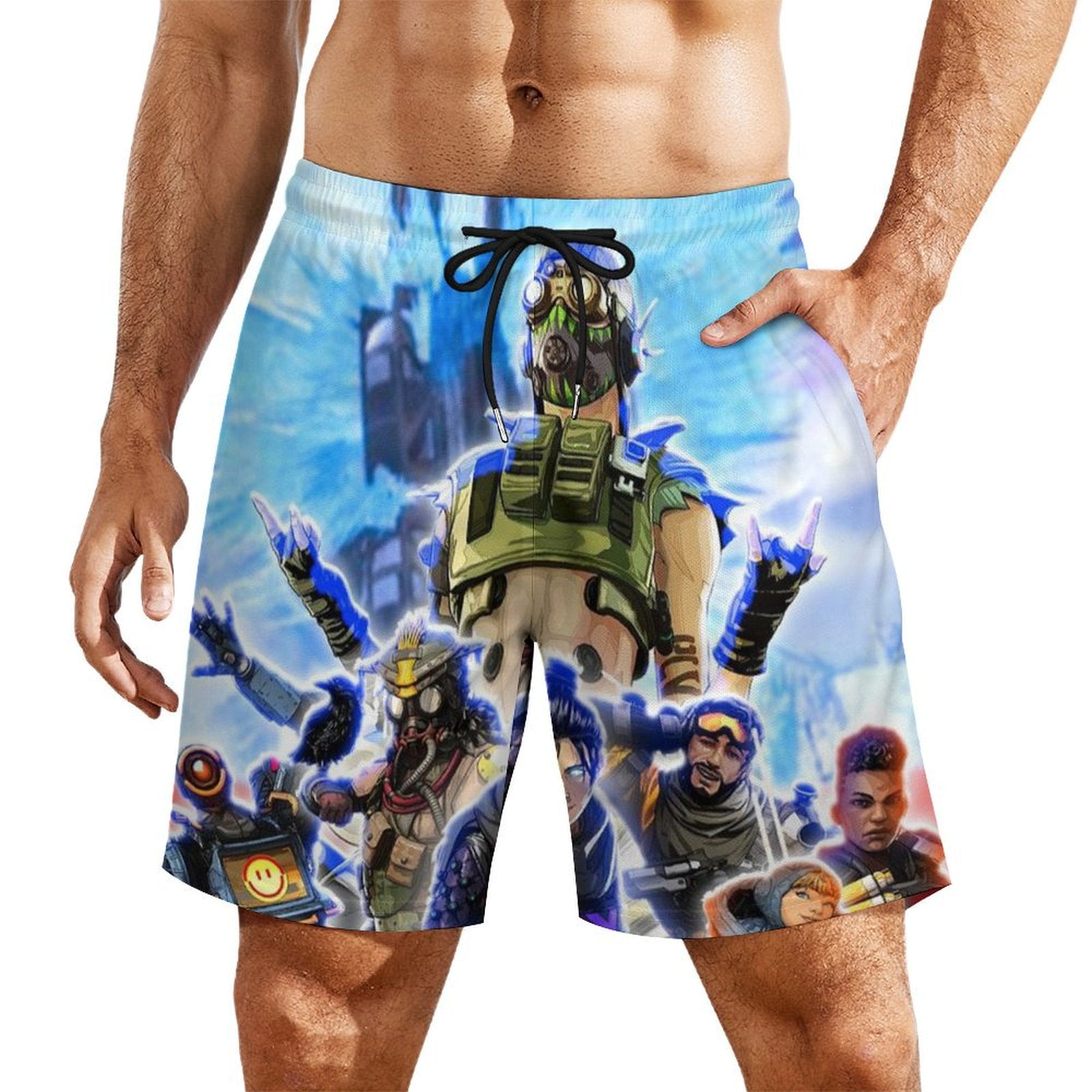 Apex Legends Mens Swim Trunks with Compression Liner Board Shorts Quick ...