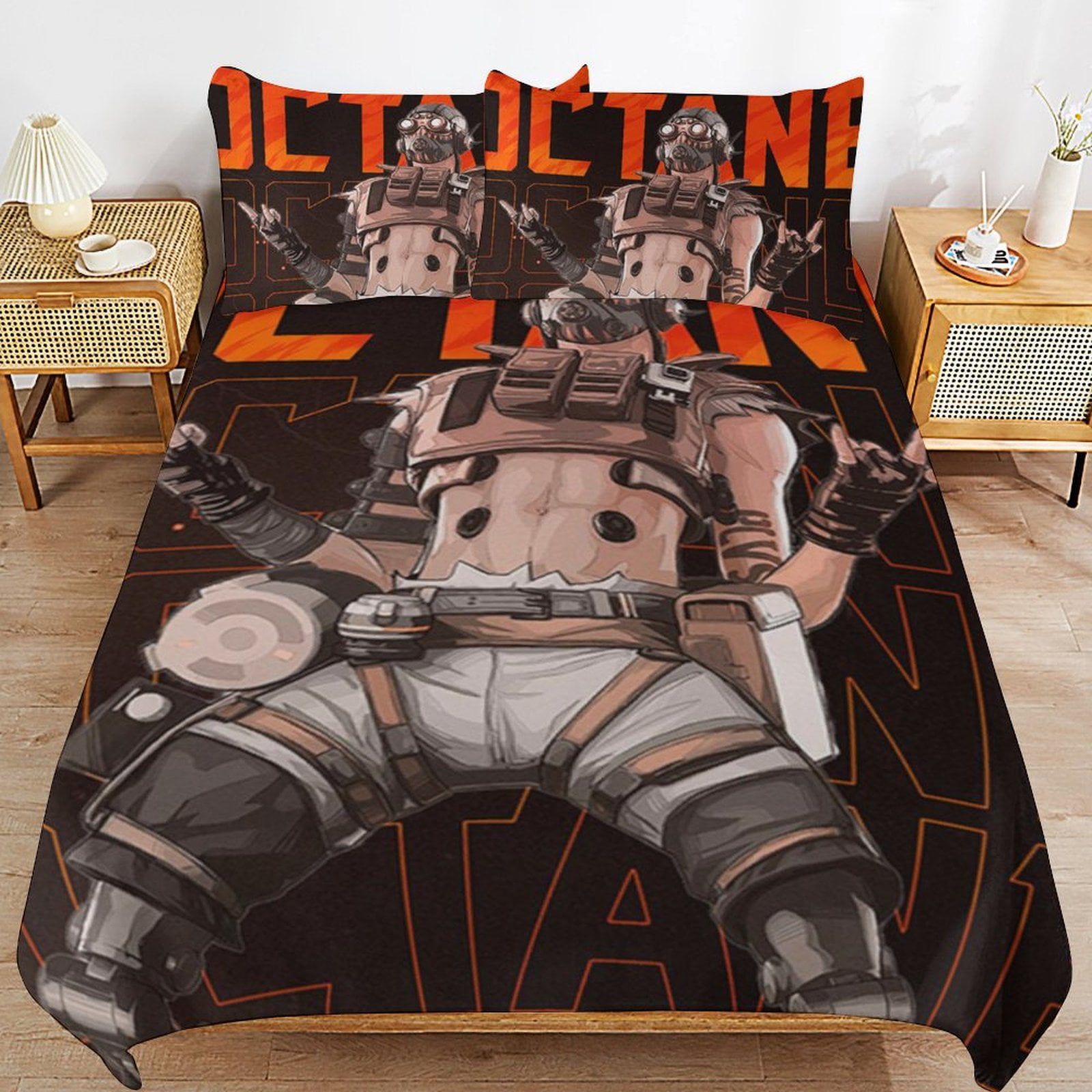 Apex Legends Octane 3 Pieces Bedding Set 3D Printed Lightweight Bed Quilt Set Comforter Cover ...