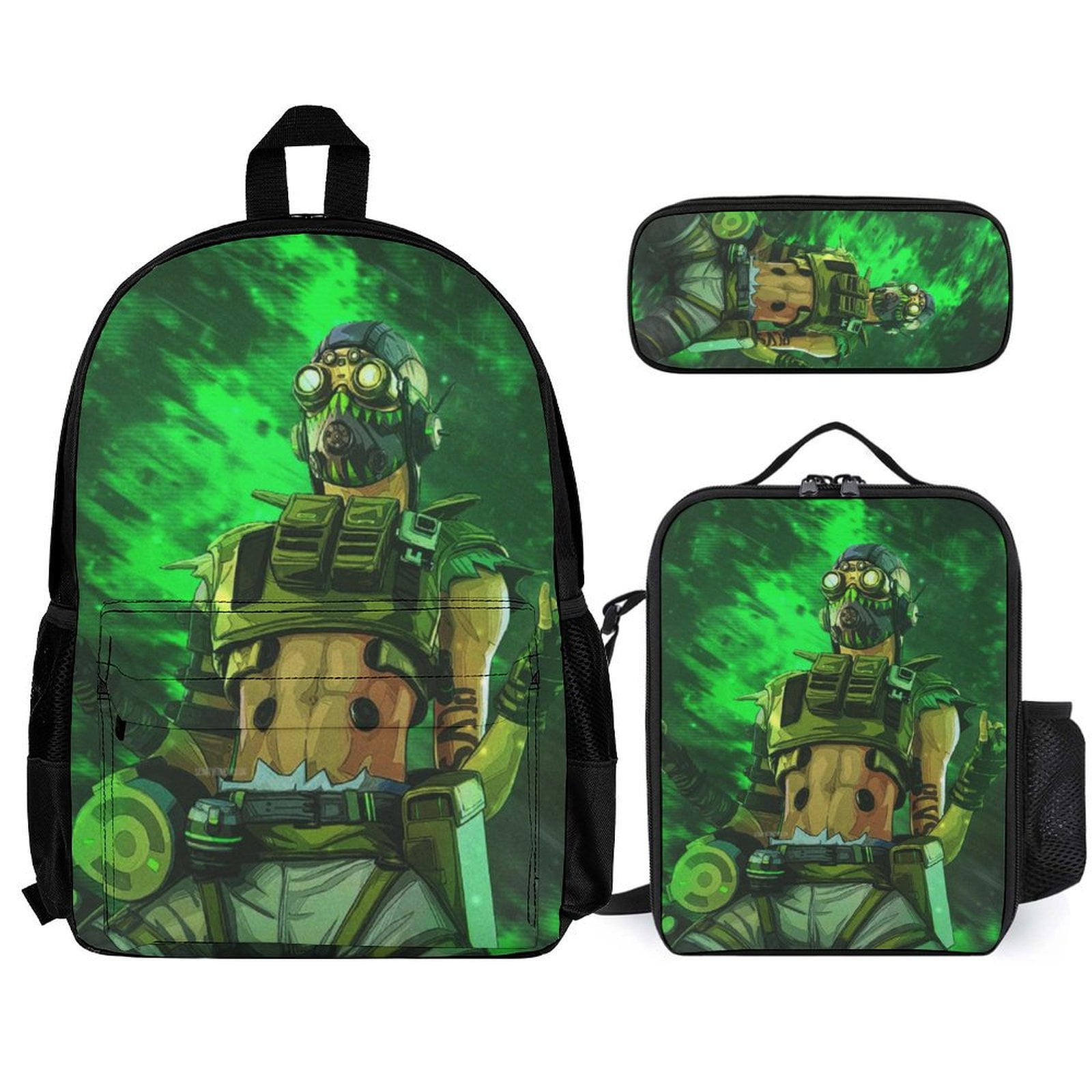 Apex Legends Octane Backpack 3 Pieces Set With Lunch Bag And Pencil ...