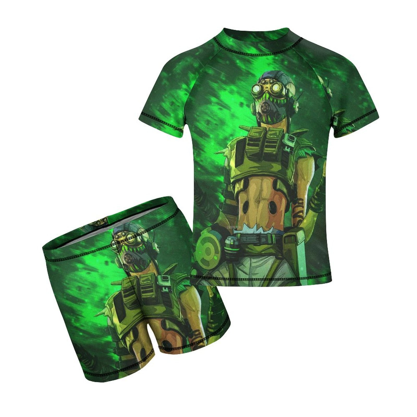 Apex Legends Octane Boys 2-Piece Swimsuit Set Bathing Suit Short Sleeve ...