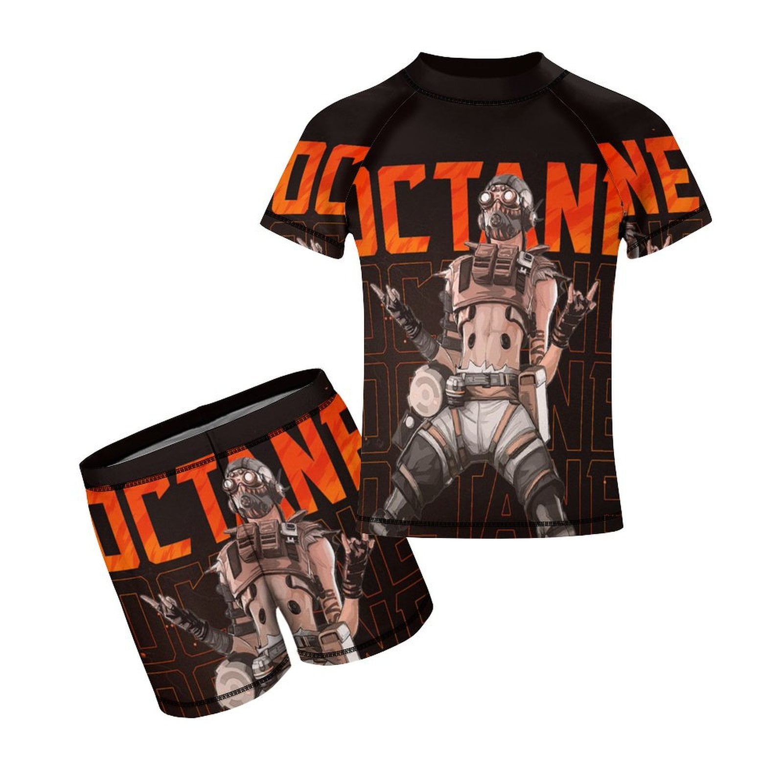 Apex Legends Octane Boys 2-Piece Swimsuit Set Bathing Suit Short Sleeve ...