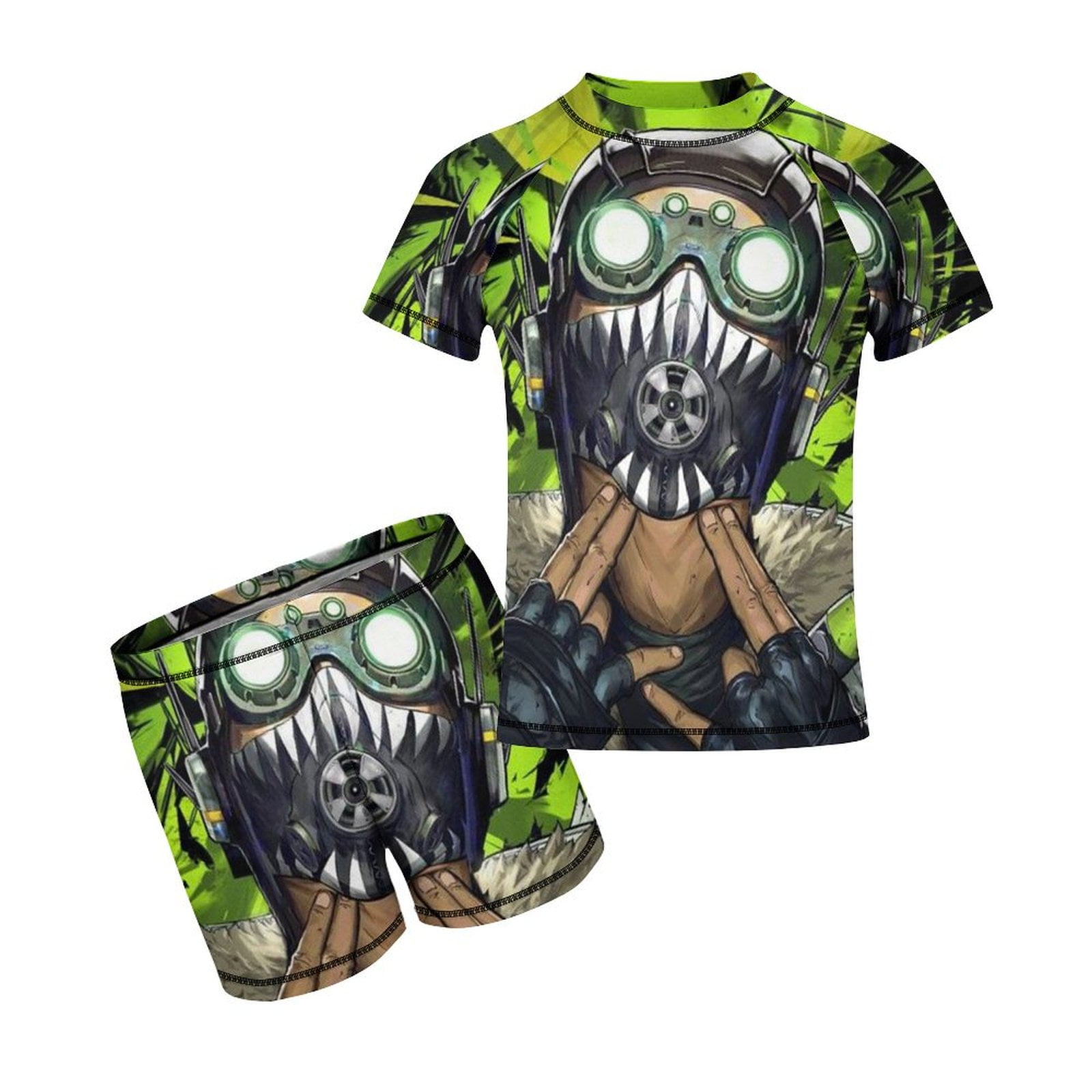 Apex Legends Octane Boys 2-Piece Swimsuit Set Bathing Suit Short Sleeve ...