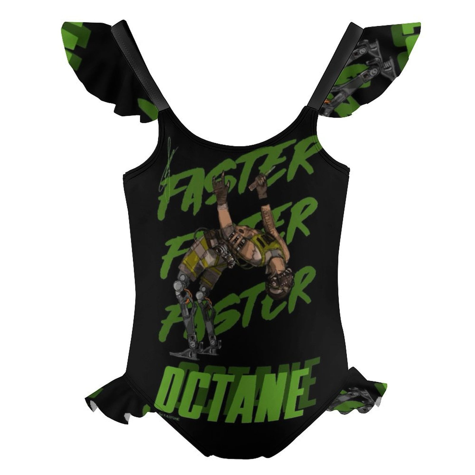 Apex Legends Octane Girls Swimsuit Ruffle One-piece Beachwear Kids Cute Swimwear Summer Bathing ...