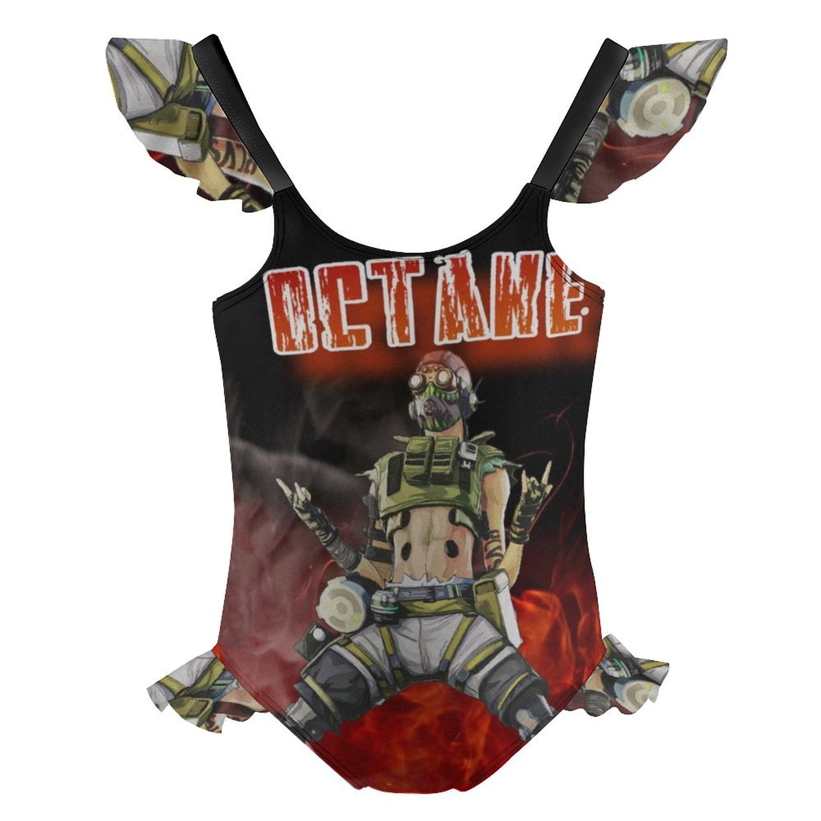 Apex Legends Octane Girls Swimsuit Ruffle One-piece Beachwear Kids Cute Swimwear Summer Bathing ...