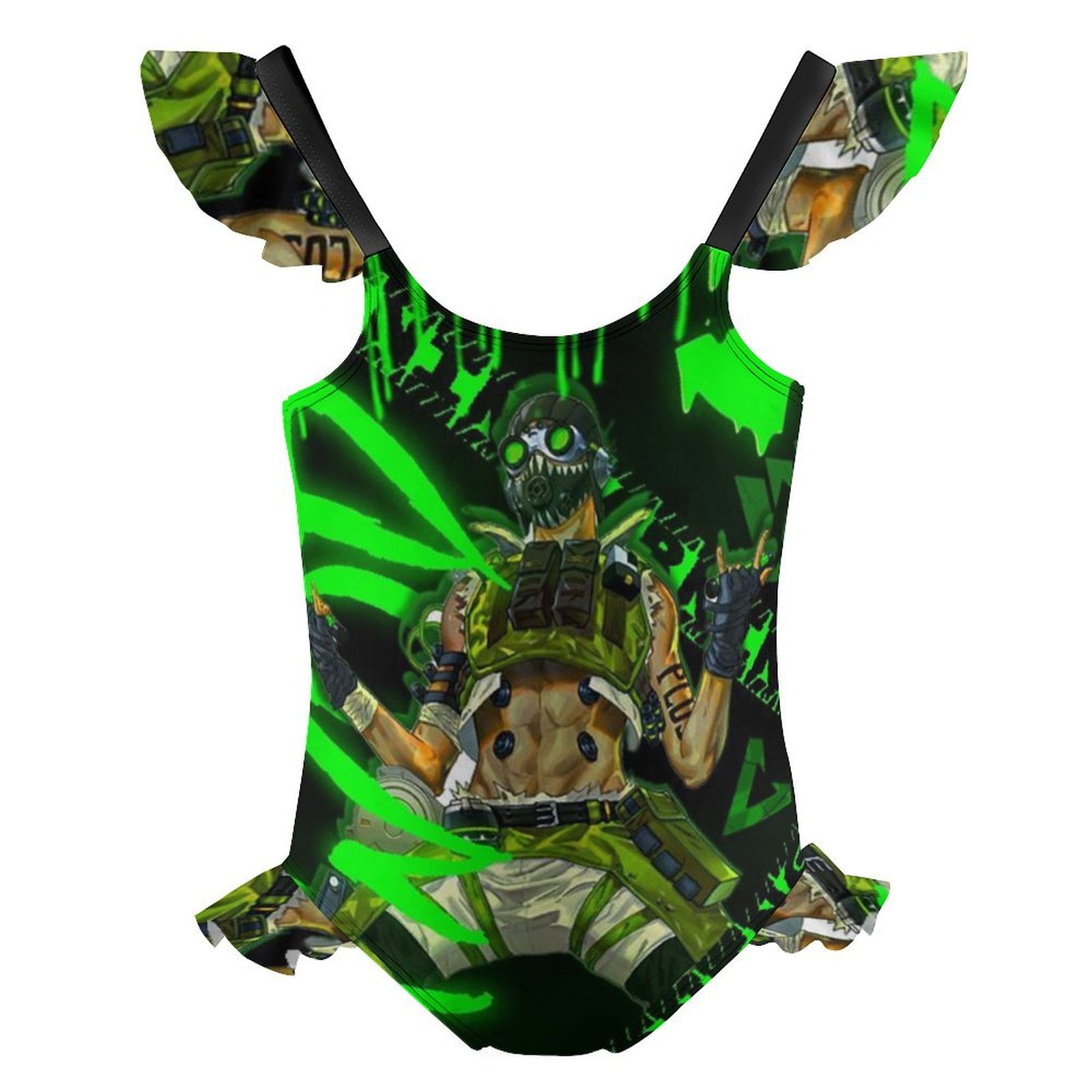 Apex Legends Octane Girls Swimsuit Ruffle One-piece Beachwear Kids Cute Swimwear Summer Bathing ...