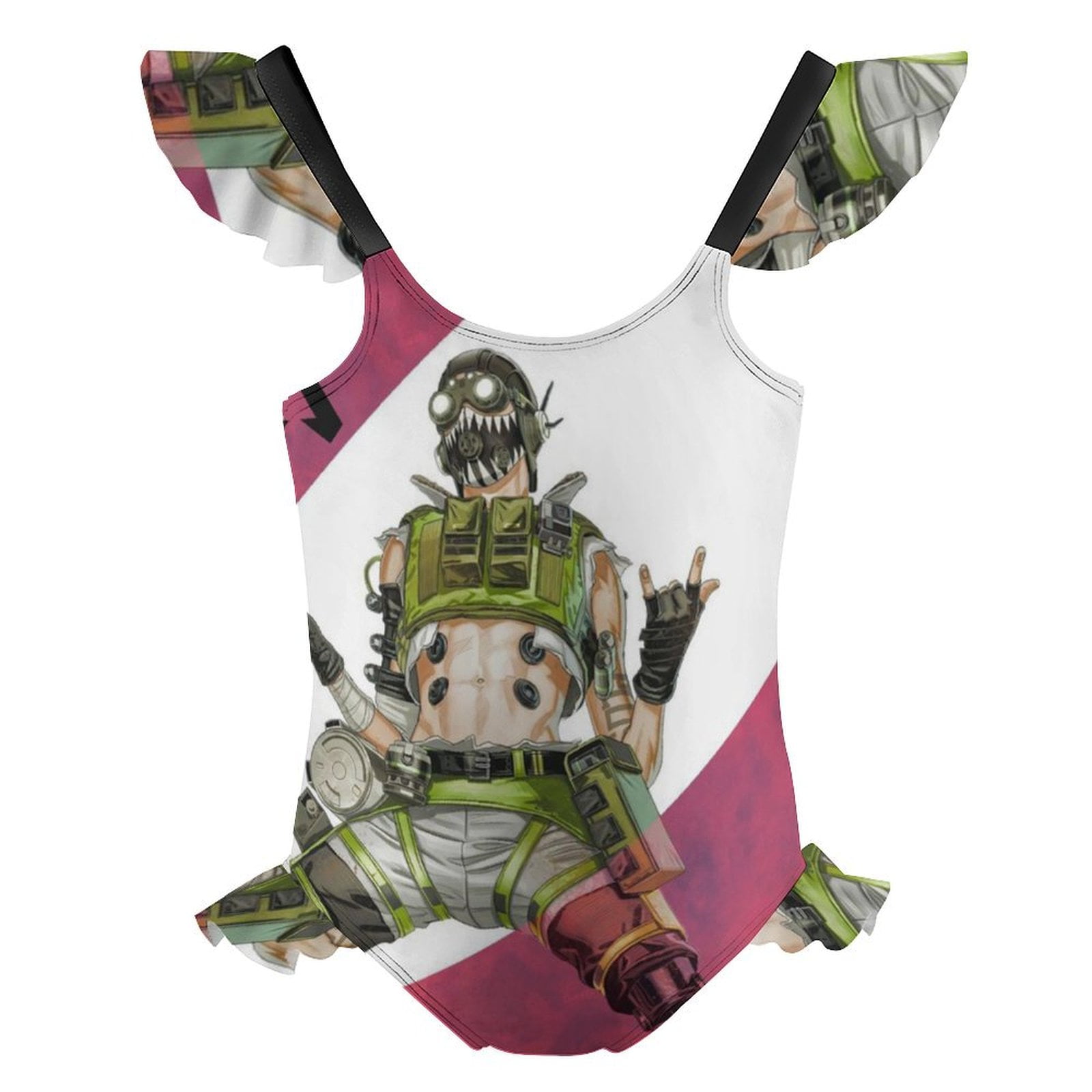 Apex Legends Octane Girls Swimsuit Ruffle One-piece Beachwear Kids Cute Swimwear Summer Bathing ...