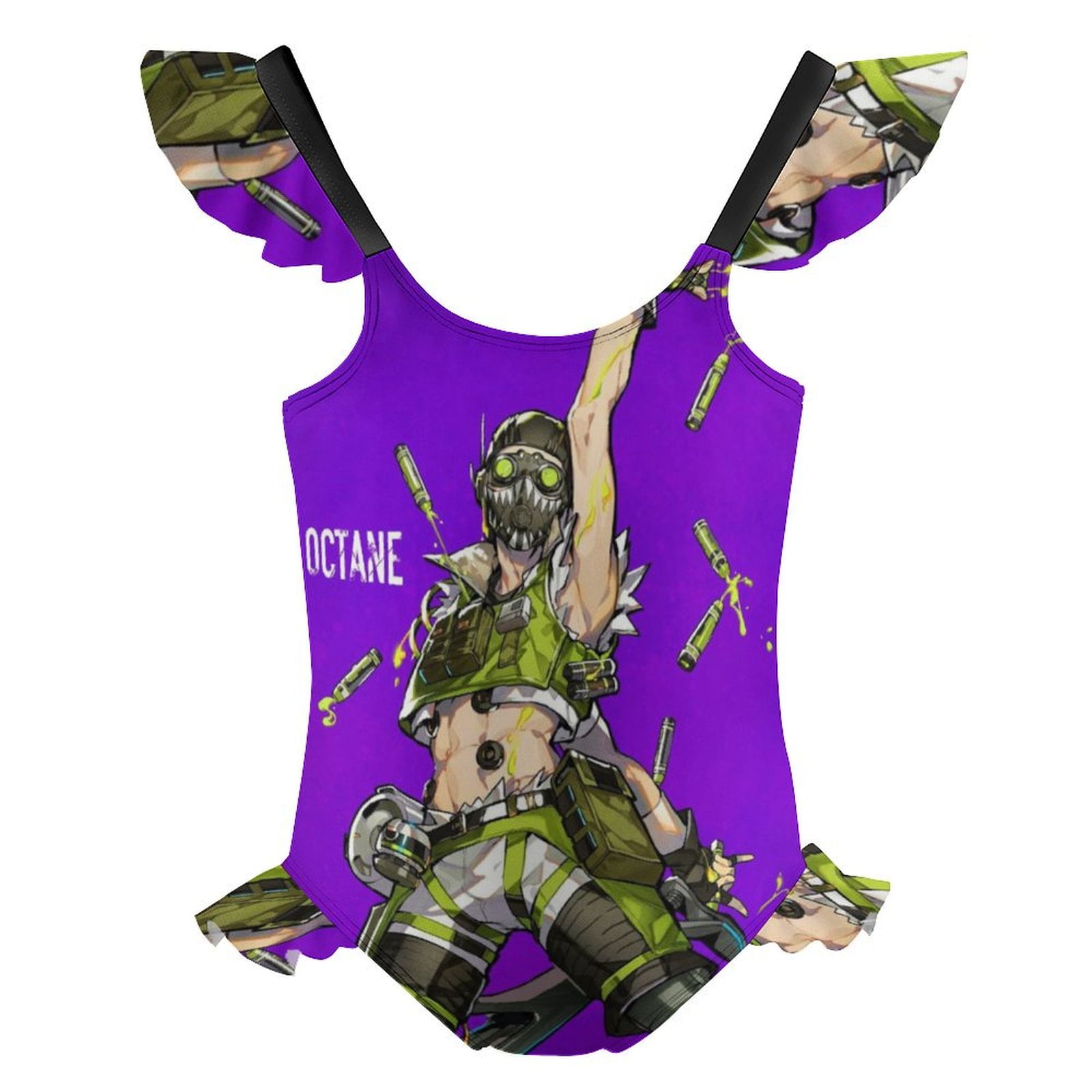 Apex Legends Octane Girls Swimsuit Ruffle One-piece Beachwear Kids Cute Swimwear Summer Bathing ...