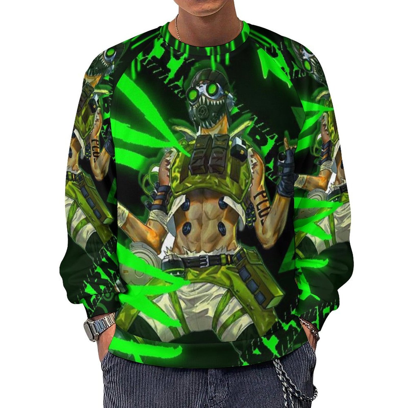 Apex Legends Octane Mens Crew Neck Sweatshirt 3D Printing Fall Clothes Long Sleeves Fashion ...