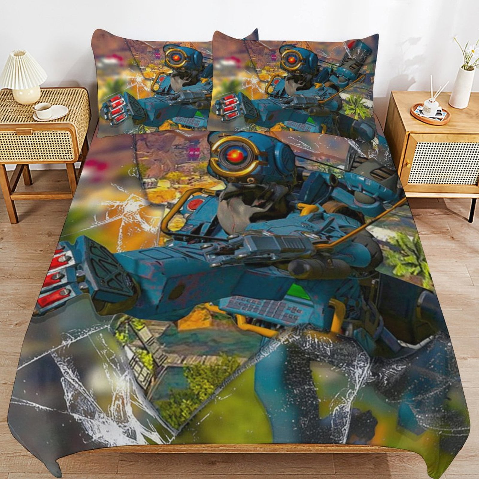 Apex Legends Pathfinder 3 Pieces Bedding Set 3D Printed Lightweight Bed Quilt Set Comforter ...