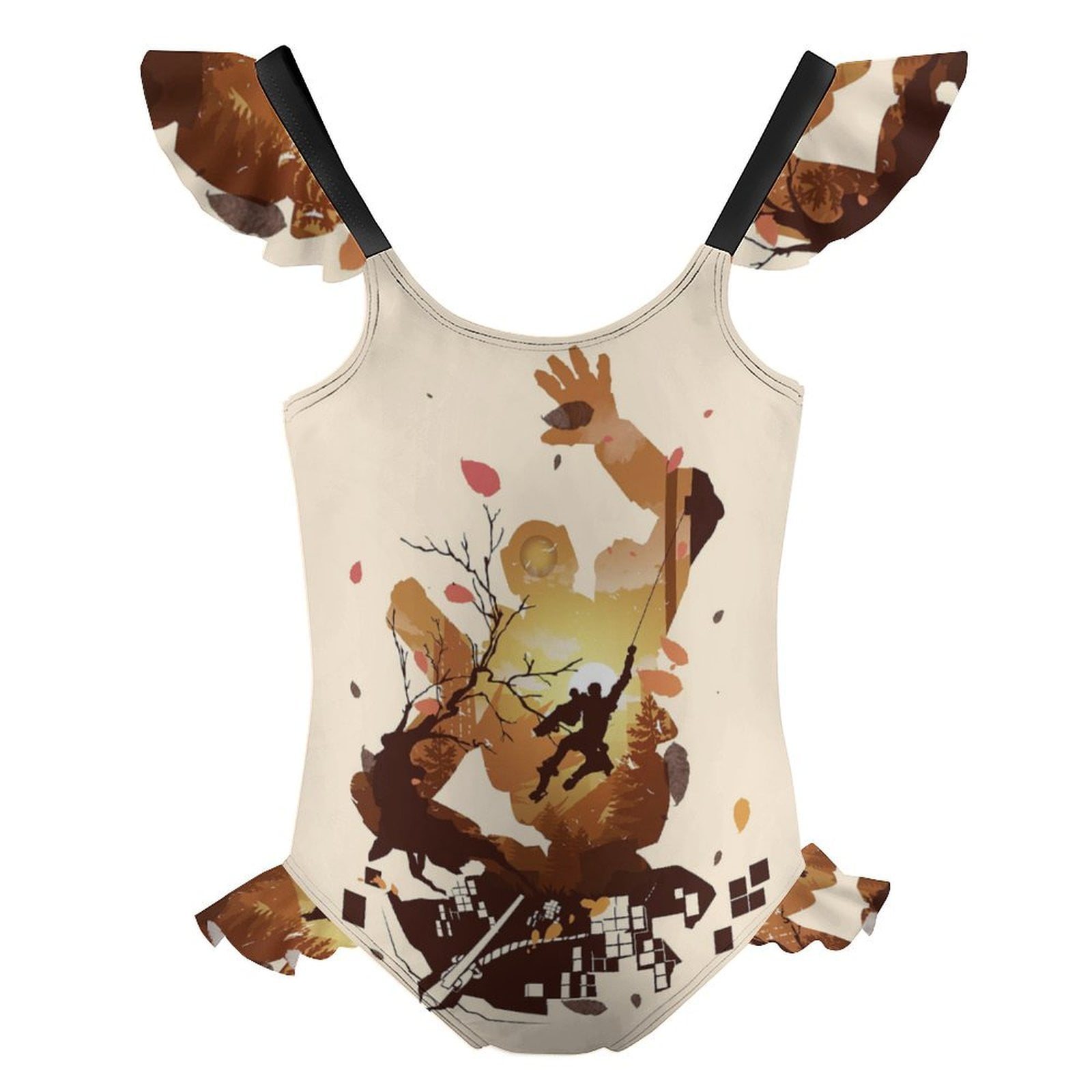 Apex Legends Pathfinder Girls Swimsuit Ruffle One-piece Beachwear Kids ...