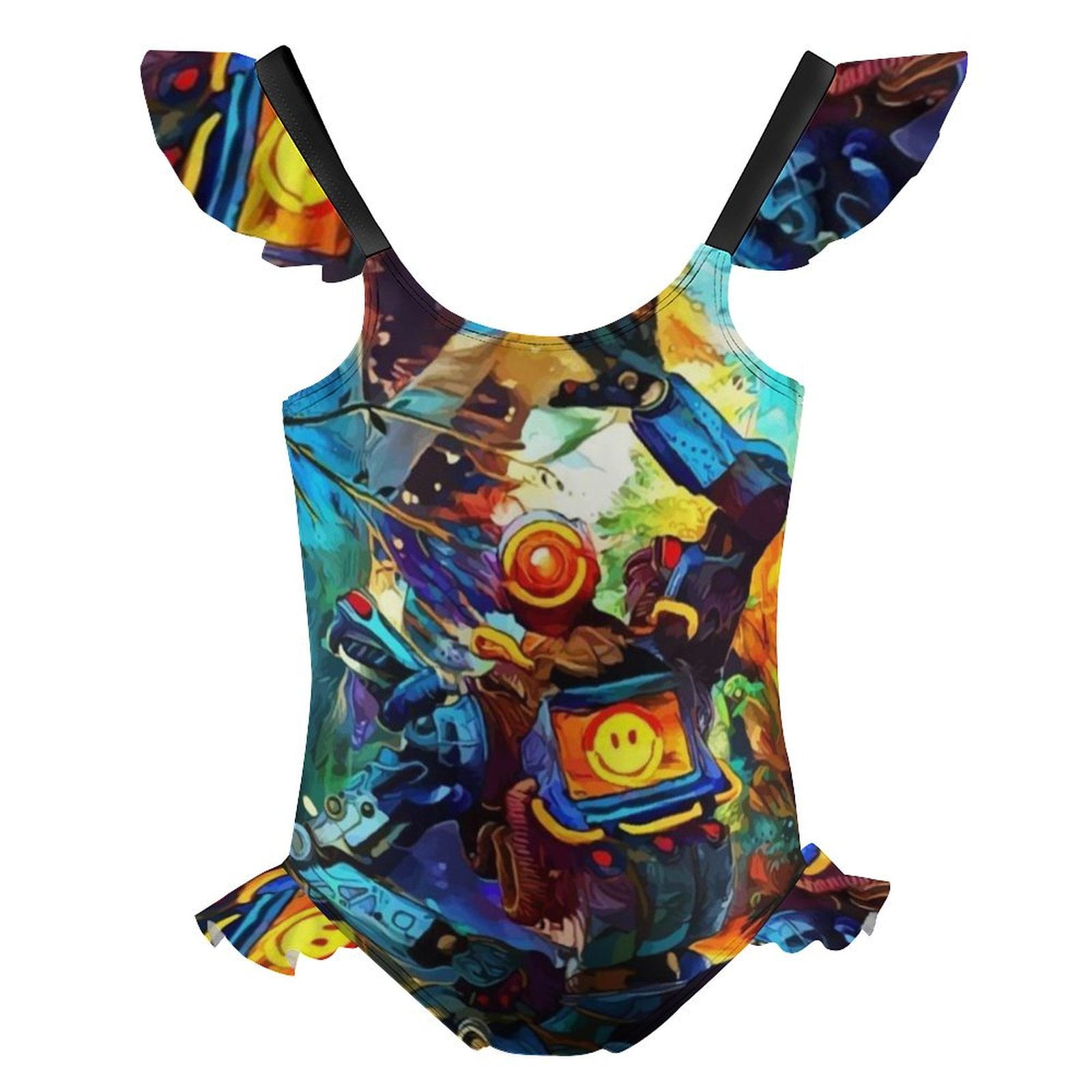 Apex Legends Pathfinder Girls Swimsuit Ruffle One-piece Beachwear Kids ...
