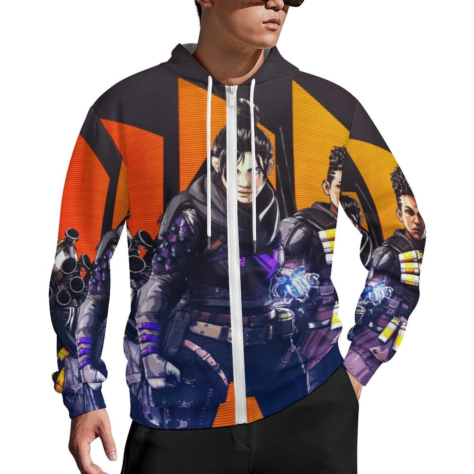 Apex Legends Zip Up Hoodies Unisex Realistic 3D Print Sweatshirt Long ...