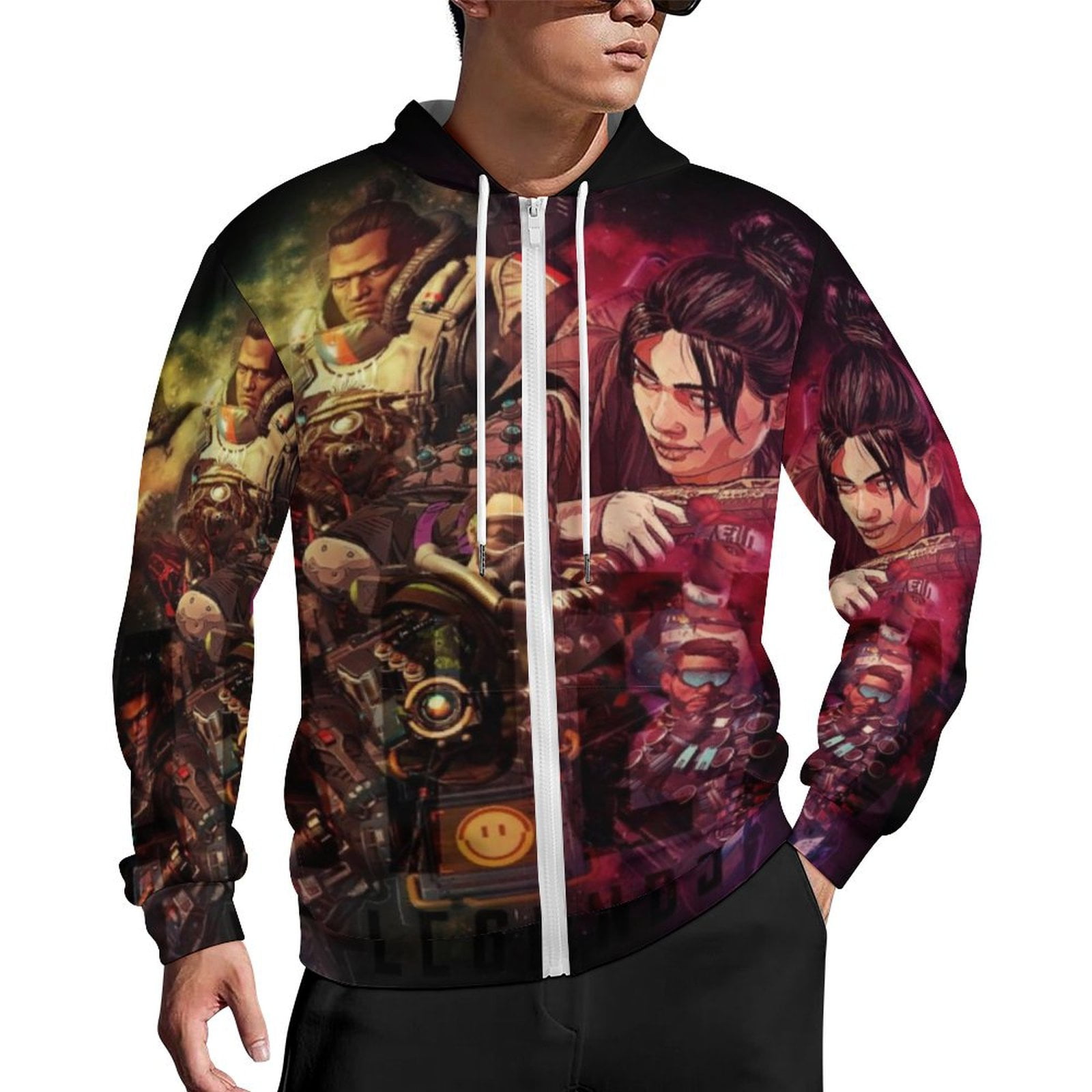 Apex Legends Zip Up Hoodies Unisex Realistic 3D Print Sweatshirt Long ...