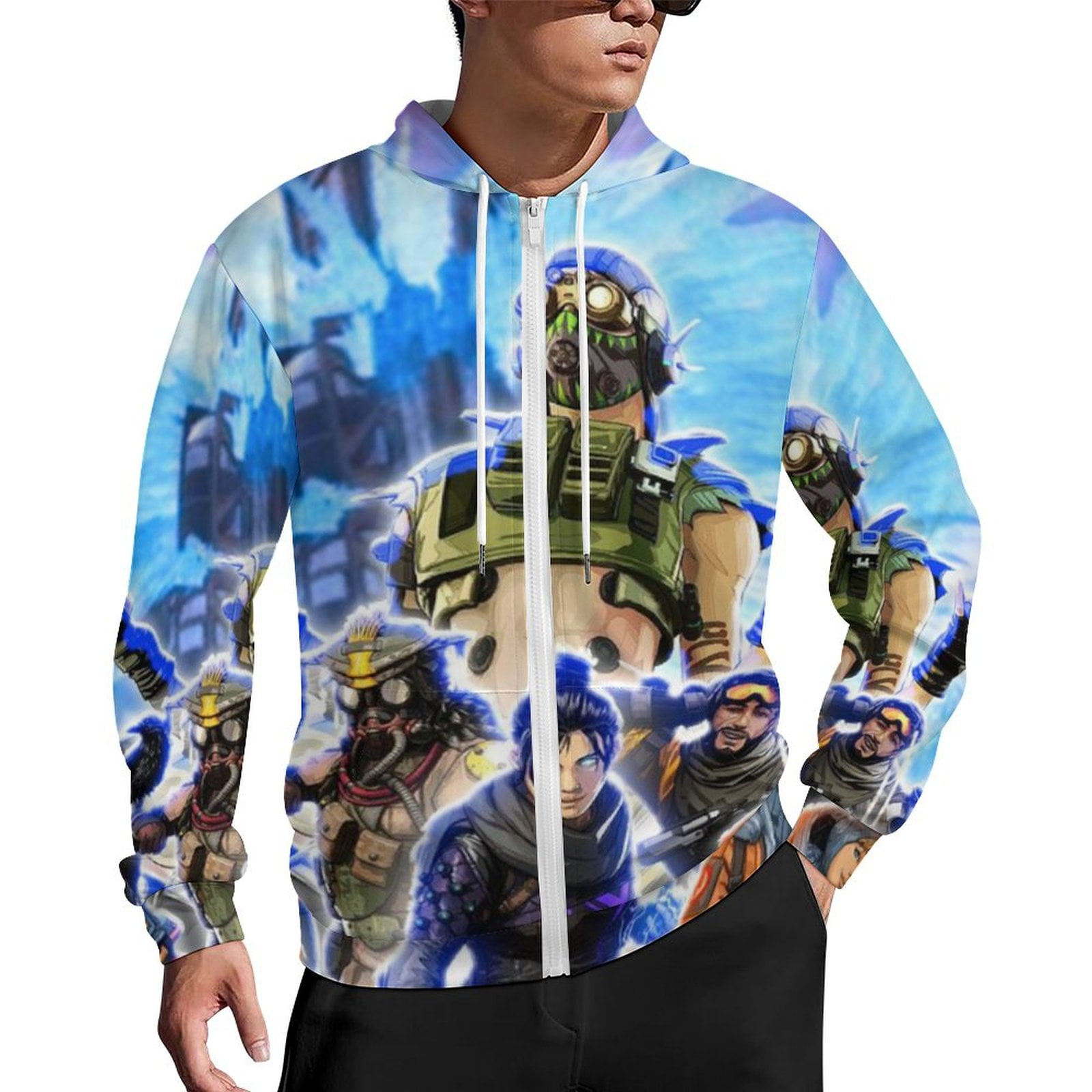 Apex Legends Zip Up Hoodies Unisex Realistic 3D Print Sweatshirt Long ...