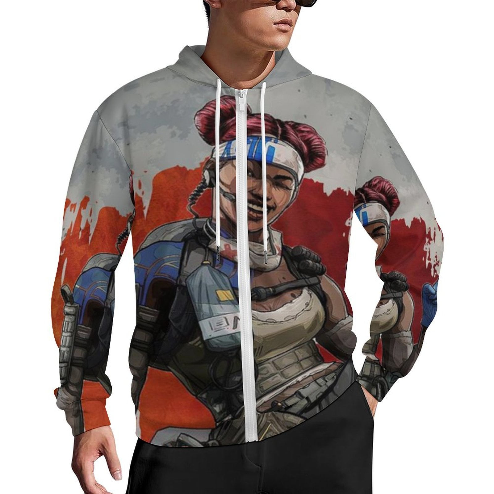 Apex Legends Zip Up Hoodies Unisex Realistic 3D Print Sweatshirt Long ...