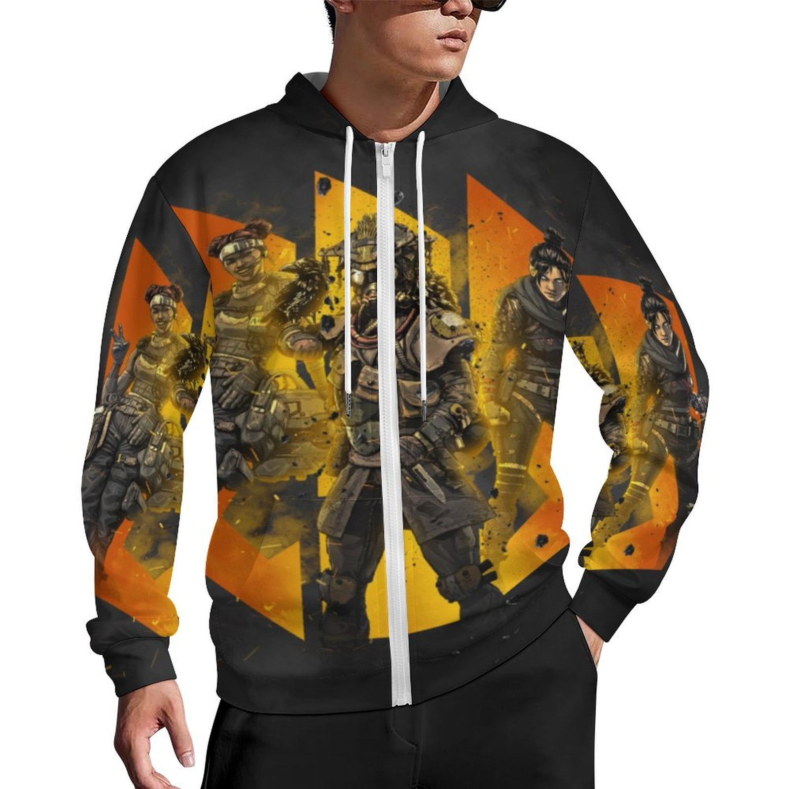 Apex Legends Zip Up Hoodies Unisex Realistic 3D Print Sweatshirt Long ...