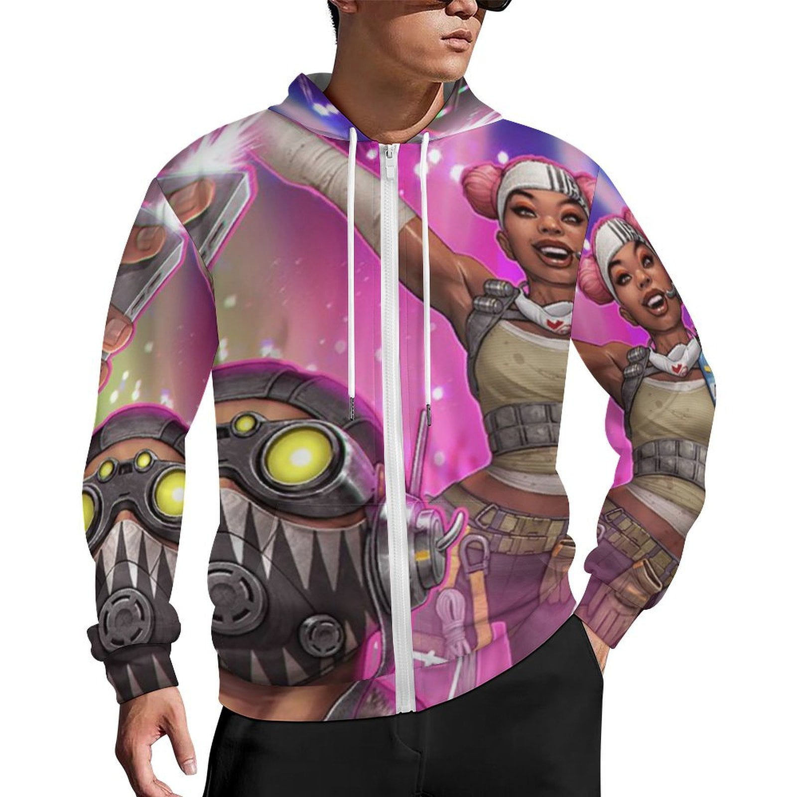 Apex Legends Zip Up Hoodies Unisex Realistic 3D Print Sweatshirt Long ...