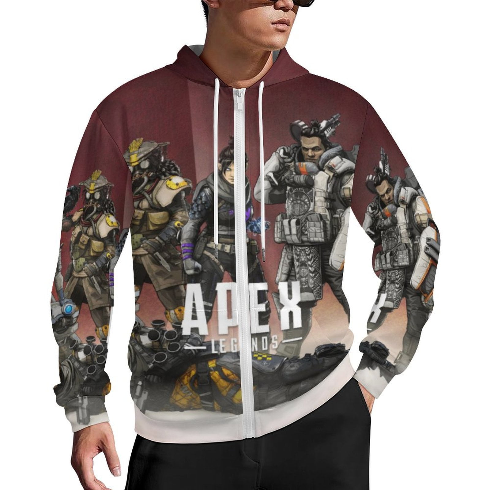 Apex Legends Zip Up Hoodies Unisex Realistic 3D Print Sweatshirt Long ...