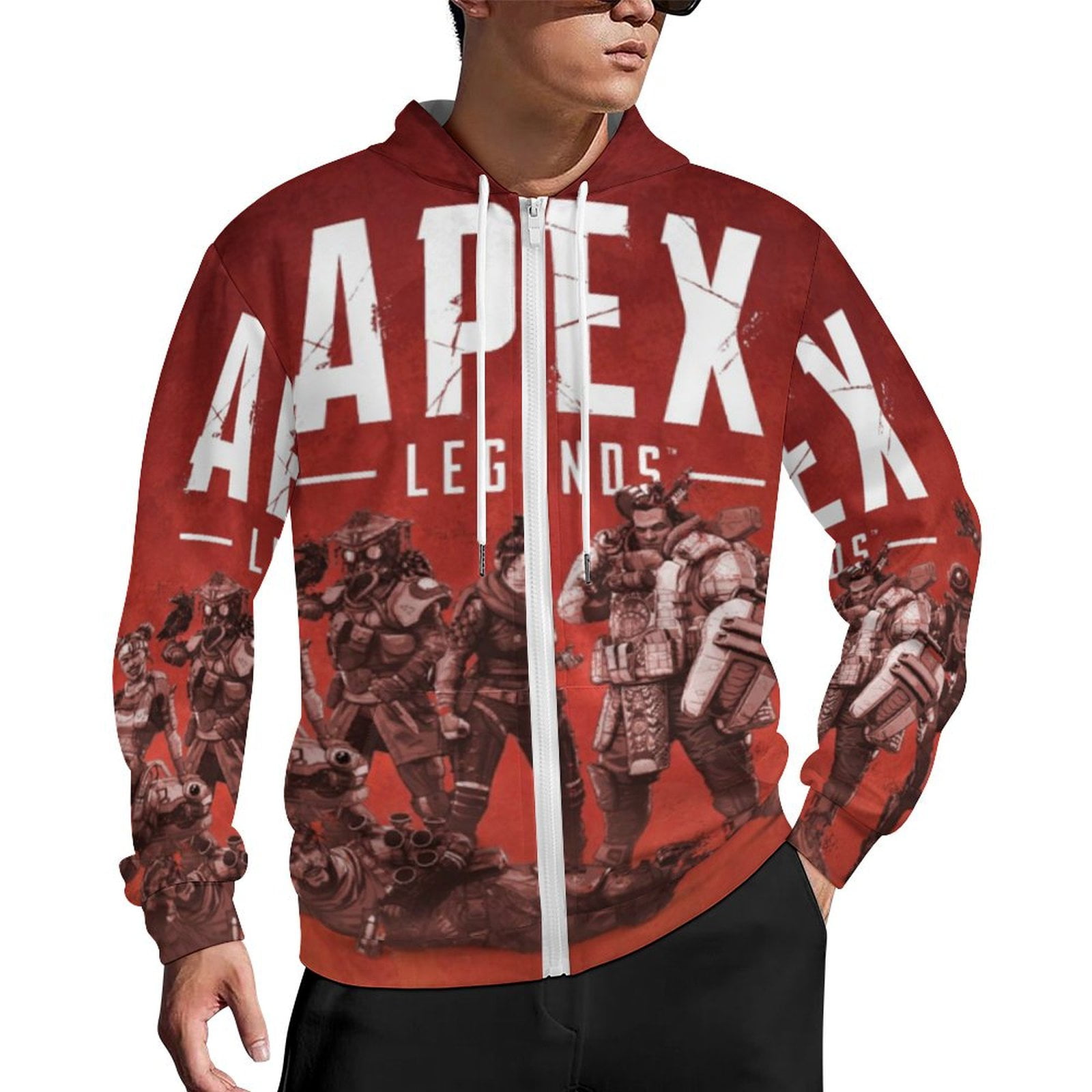 Apex Legends Zip Up Hoodies Unisex Realistic 3D Print Sweatshirt Long ...