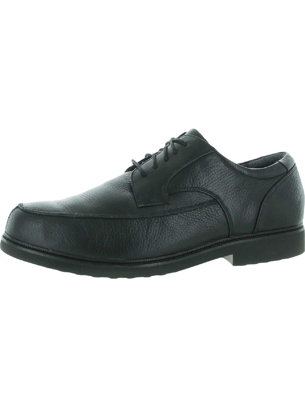 Apex Mens Black Moc Toe Oxford Leather Oxfords Black 14 Extra Wide (E+ ...