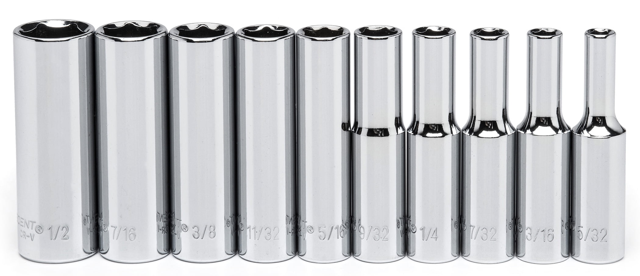 Apex Tool Group 10 Pc 1/4" Drive 6 Point Deep Socket Set, SAE, EA (192 ...