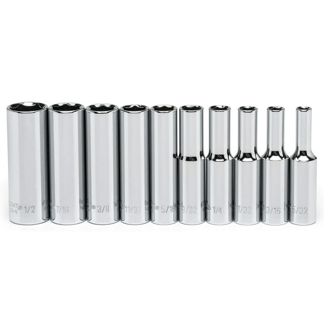 Apex Tool Group 10 Pc 1/4" Drive 6 Point Deep Socket Set, SAE, EA (192 ...