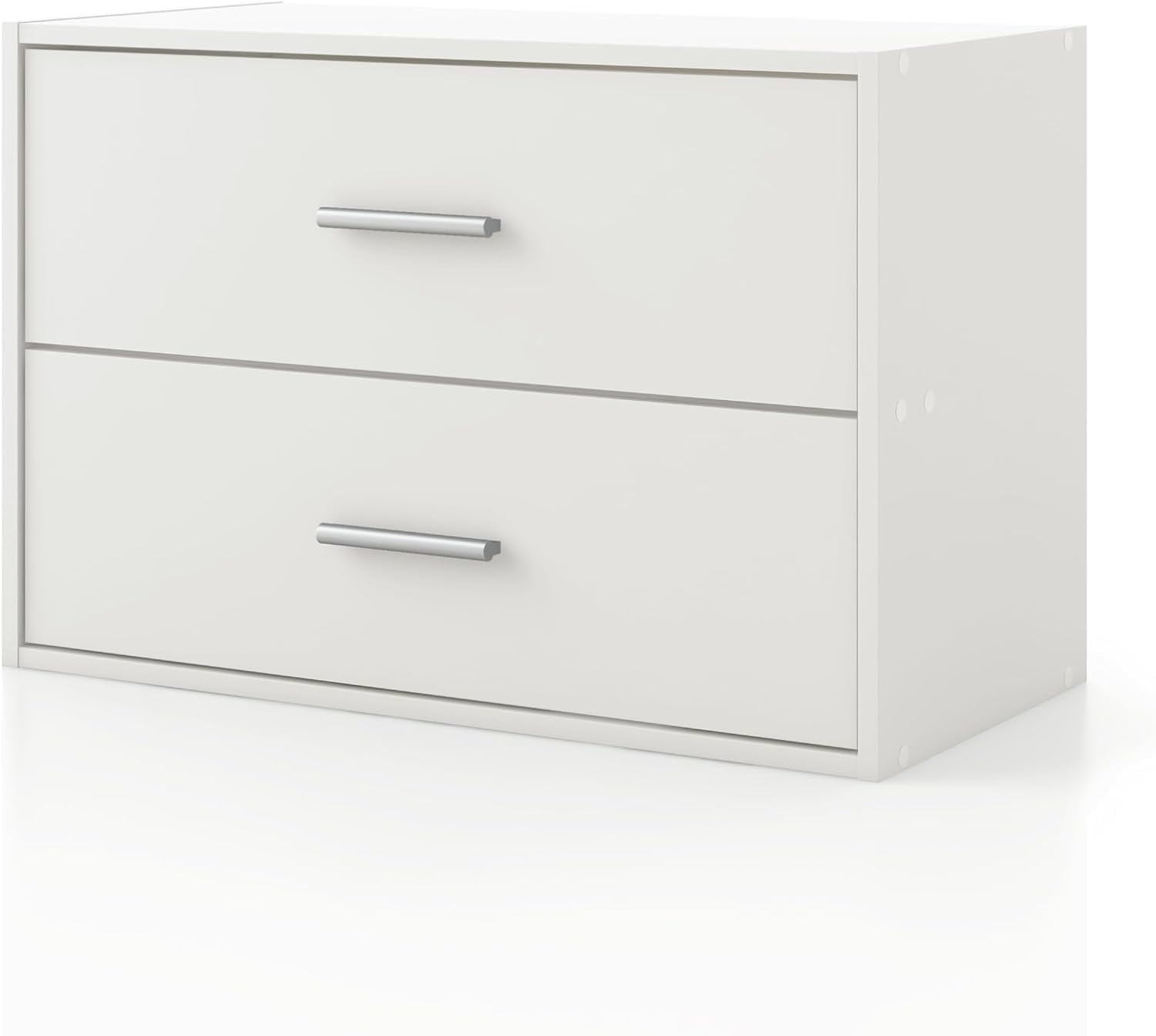 Apexa 2-Drawer Wooden Stackable Storage Drawers, Small Food Pantry ...