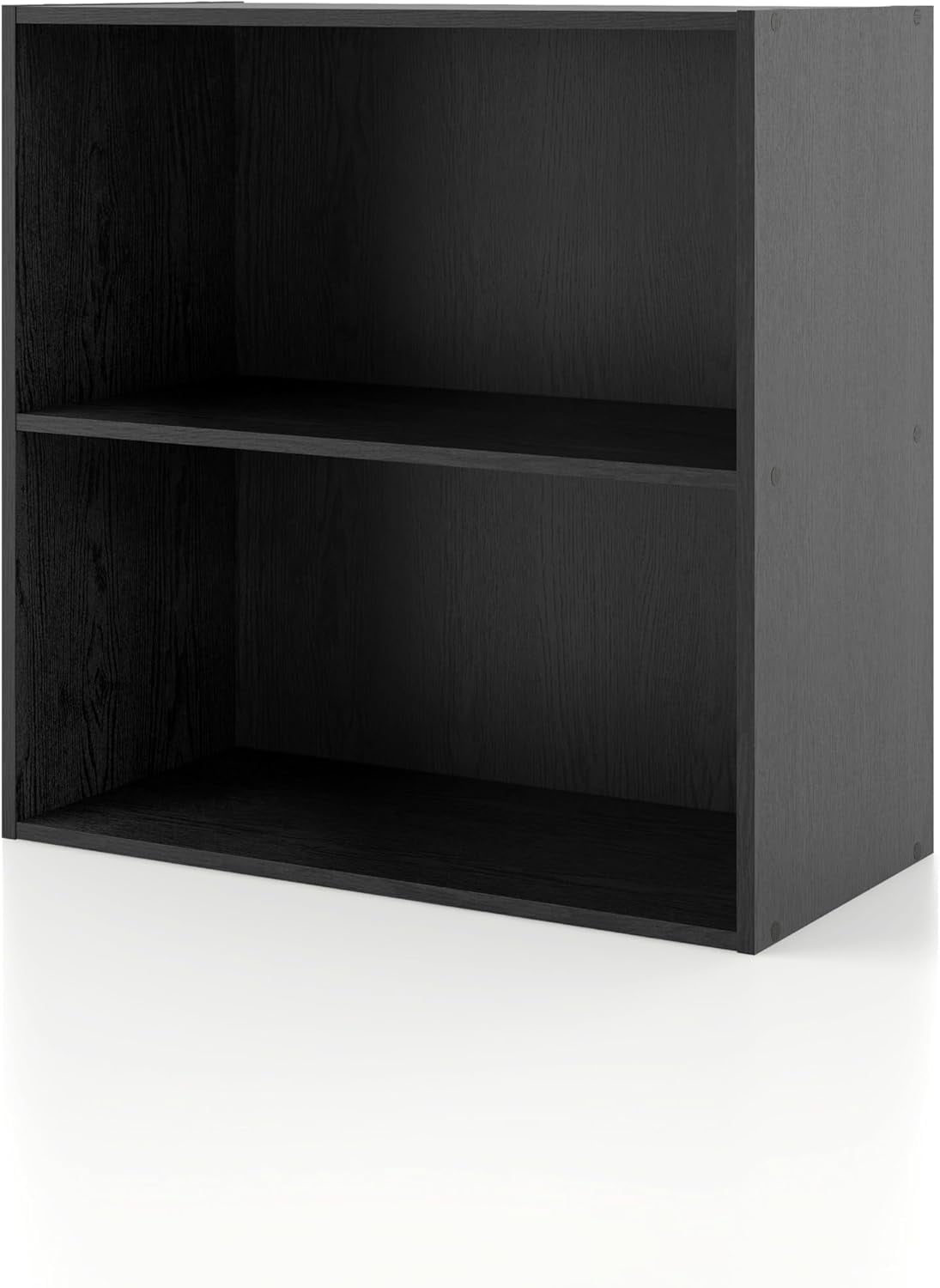 Apexa 2-Tier Cube Storage Organizer Shelves, Stackable Wood Bookcase ...