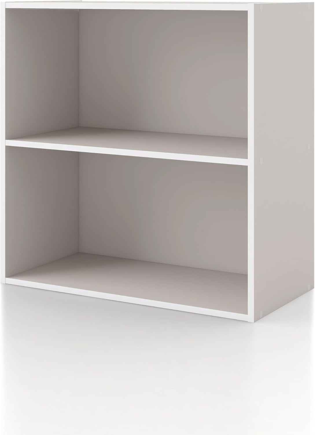 Apexa 2-Tier Cube Storage Organizer Shelves, Stackable Wood Bookcase ...