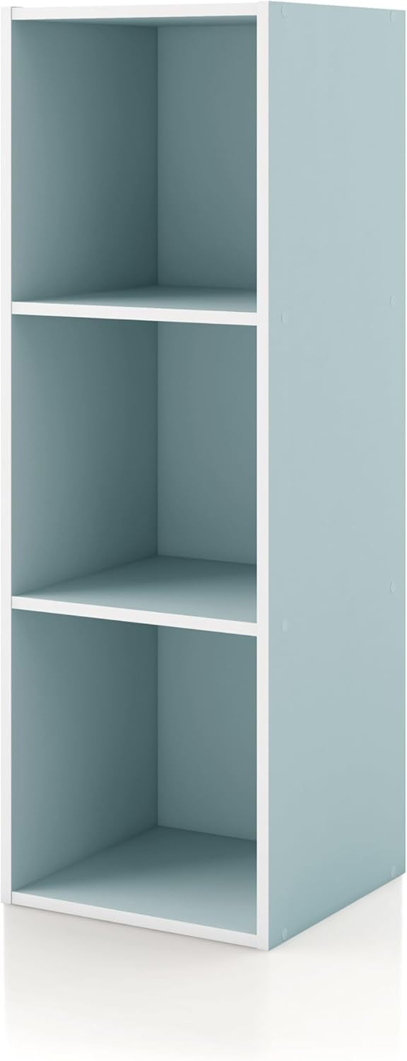 Apexa 3 Cube Storage Organizer Shelves, Stackable Wood Bookcase Fits ...