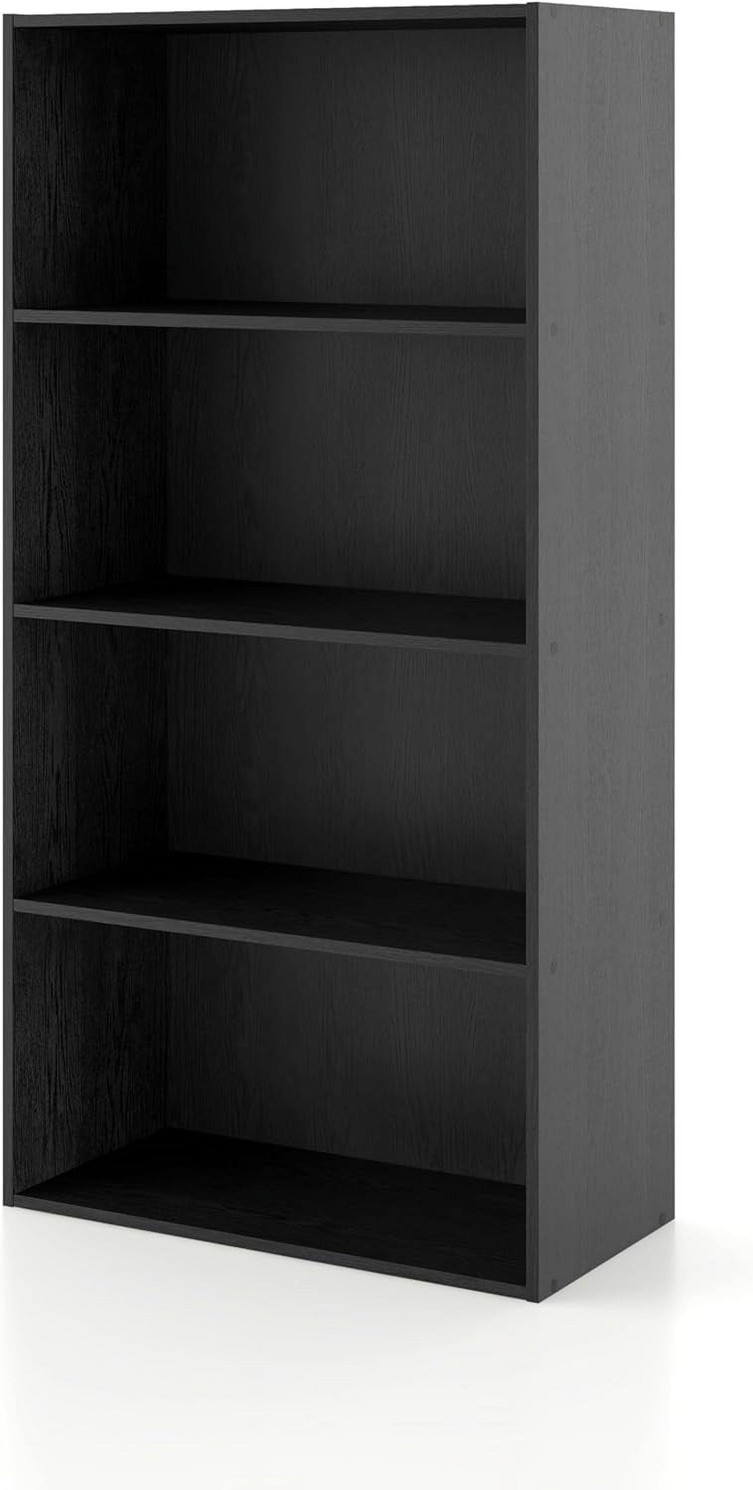 Apexa 4-Tier Cube Storage Organizer Shelves, Stackable Wood Bookcase ...