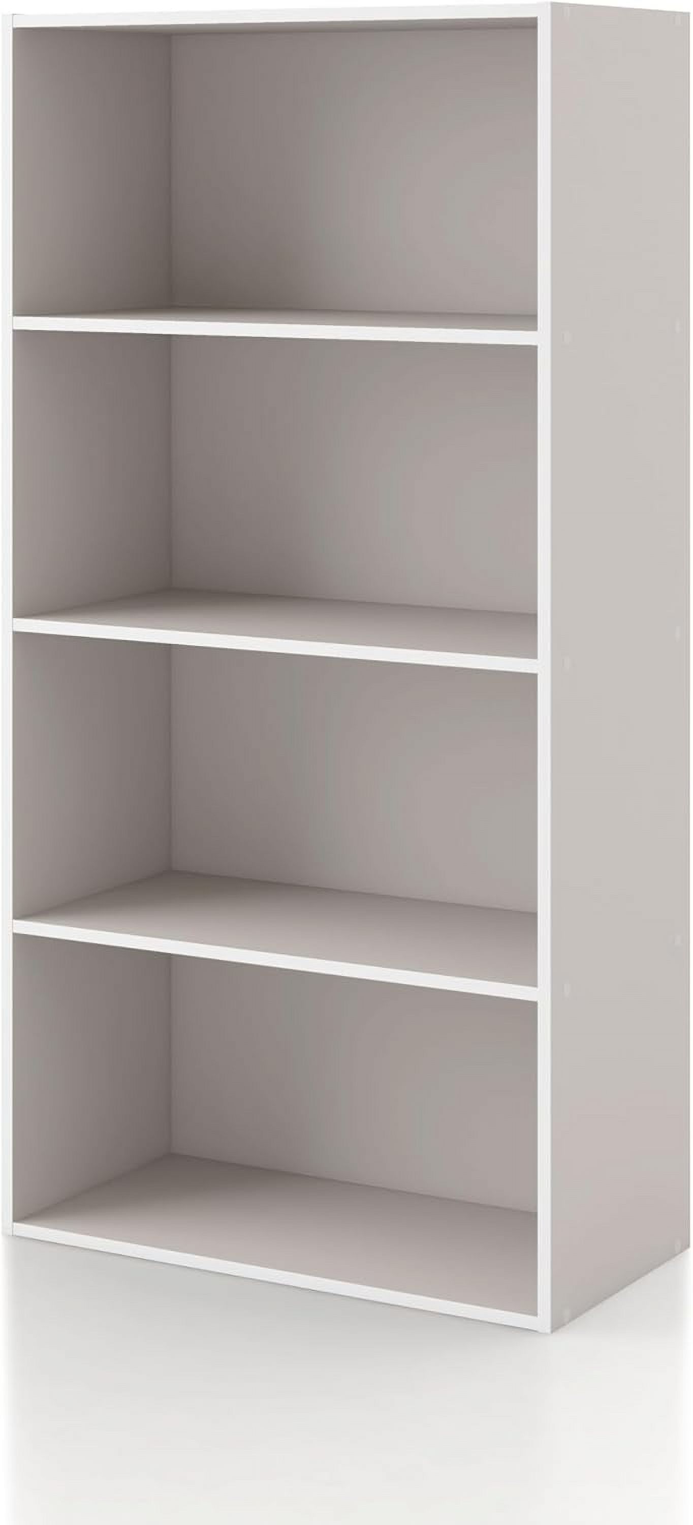 Apexa 4-Tier Cube Storage Organizer Shelves, Stackable Wood Bookcase ...