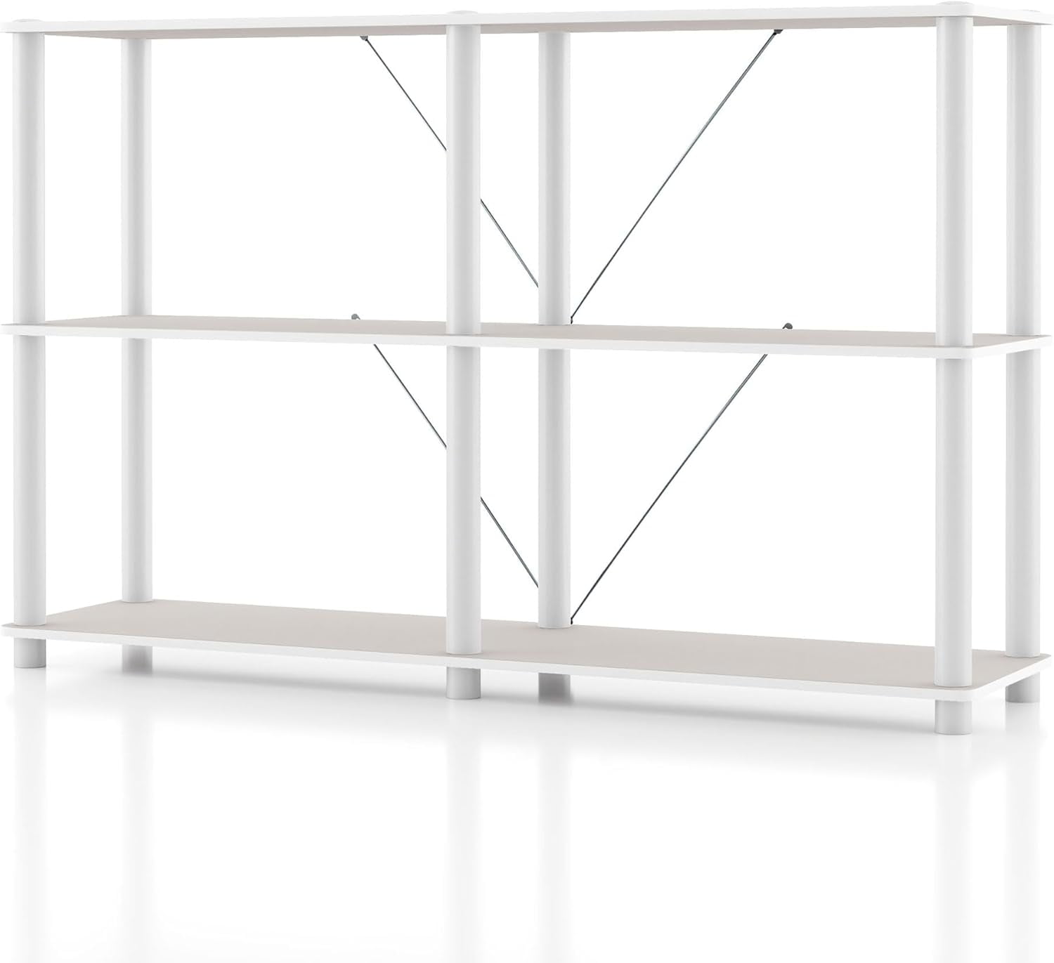 Apexa Modern 3-Tier Extra Wide Shelving Units, Collectibles Display ...