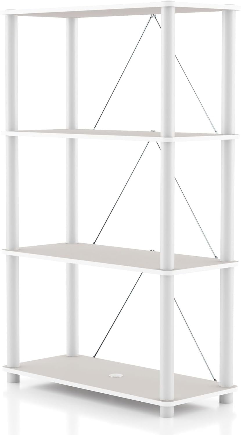 Apexa Modern 4-Tier Wide Shelving Units, Collectibles Display Shelves ...