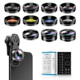 Apexel 11 in 1 Wide+Macro+Fisheye+ND+Kaleidoscope+CPL+Color Filter ...