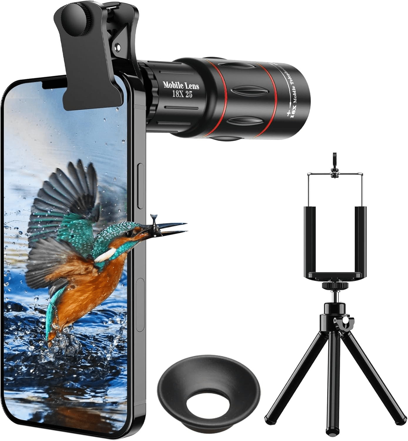 Apexel 18X Telephoto Lens, HD Telephoto Mobile Cell Phone Lens with ...