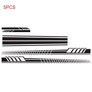 5 PCS Universal Red Car Racing Body Side Stripe Skirt Roof Hood Decal ...