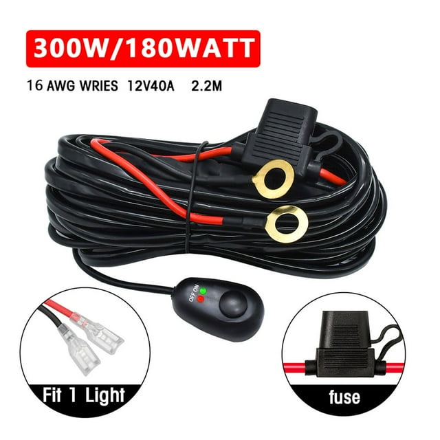 Apexeon LED Light Bar Wiring Harness Kit, 16 AWG Universal Wiring ...