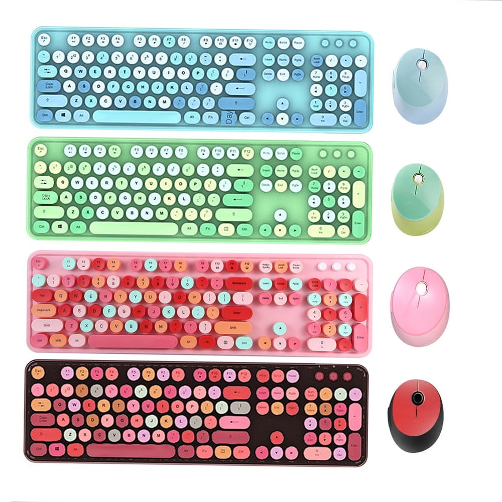 Apexeon Sweet Keyboard Combo, Mixed Color Wireless Set, Circular ...