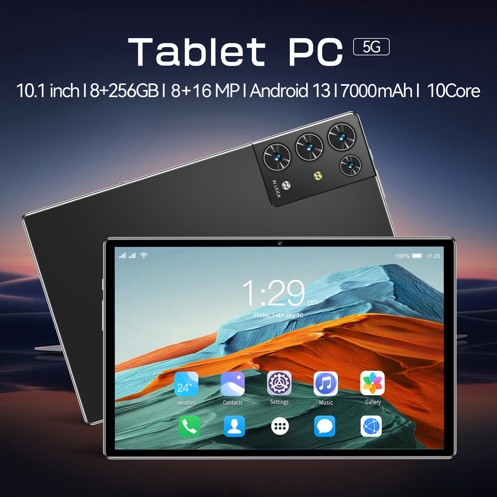 Apexeon Tablet 10.1 inch Screen, 5G Calling, 10-Core MTK6797 Processor, 128GB Expandable Memory ...