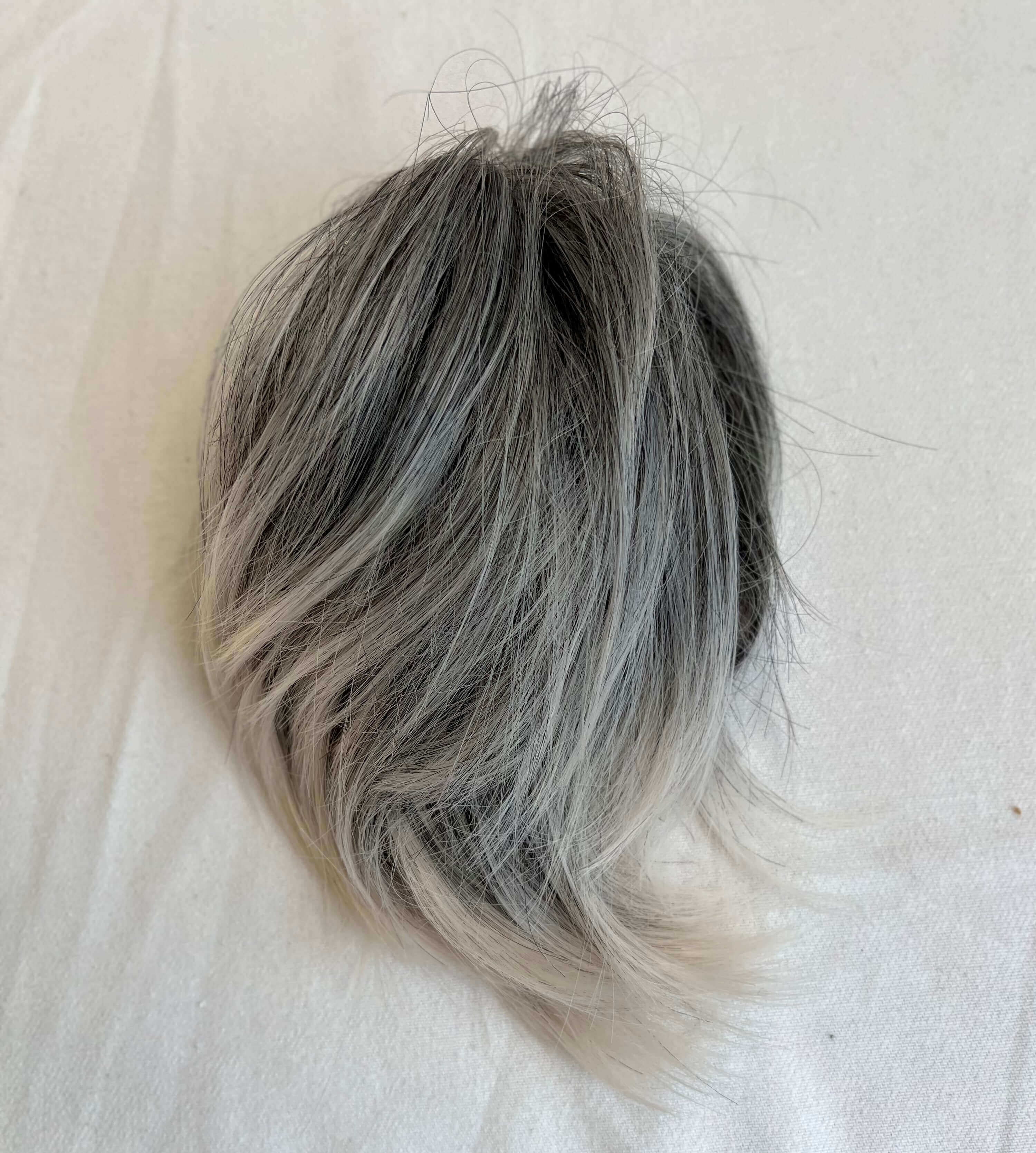 Apexhairs Straight Mix Grey Hair Messy Bun Scrunchie Hairpiece ...