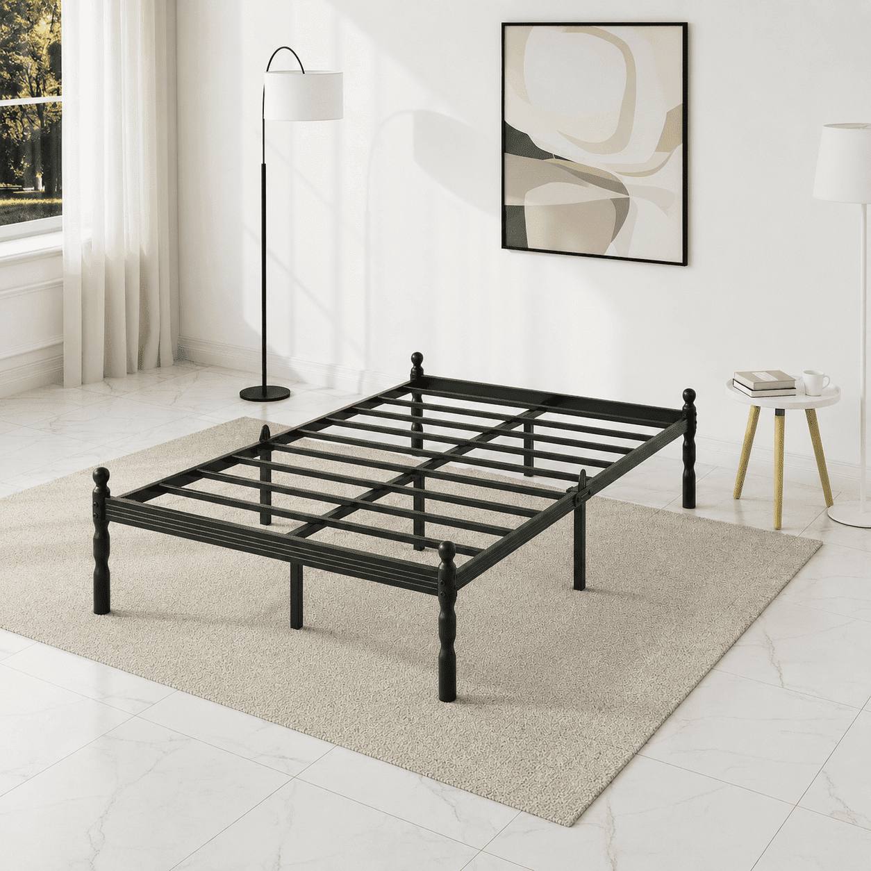 Apextella 14 in Full Size Metal and Platform Standard Bed Frames ...