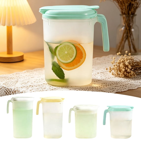 Apeya 0.47 Gallon Plastic Juice Carafe, Slim Fridge Door Water Pitcher ...