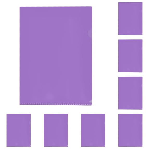 Apeya 10 Pack Heavy Duty Purple Plastic Folders, A4 L Shaped Document ...
